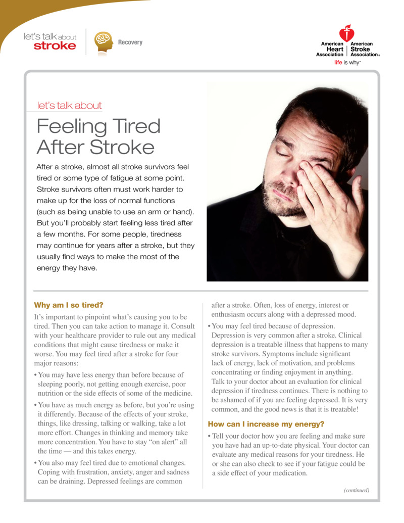 PDF Let s Talk About Feeling Tired After Stroke HealthClips Online