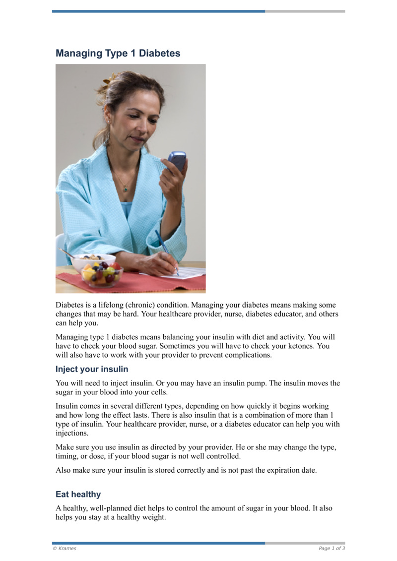 PDF - Managing Type 1 Diabetes - HealthClips Online