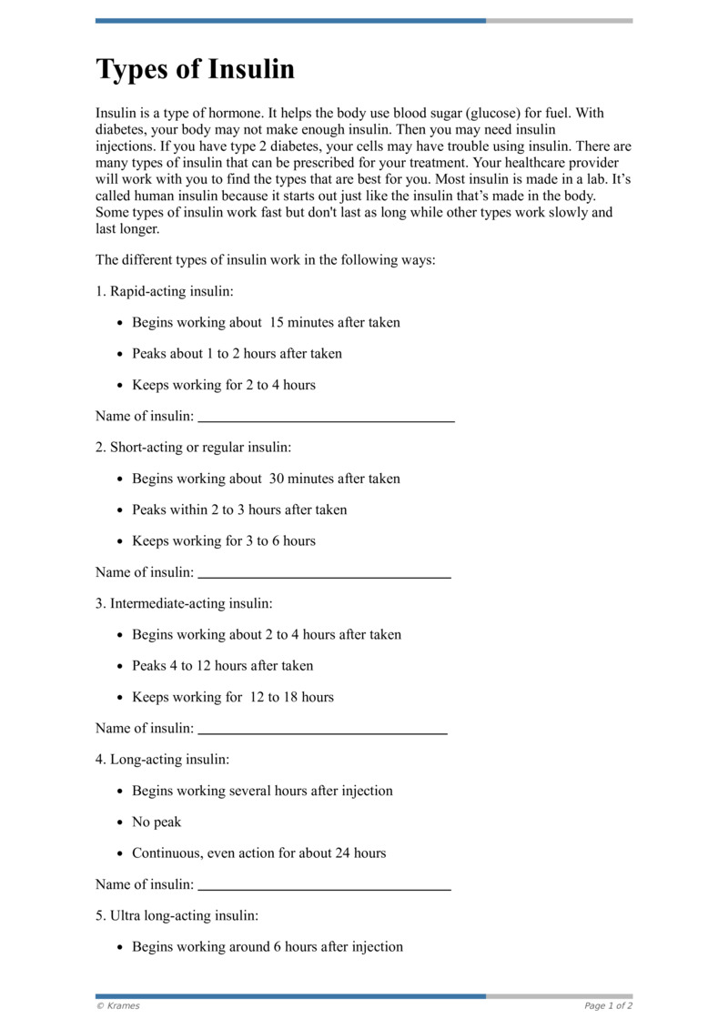 PDF - Types of Insulin - HealthClips Online