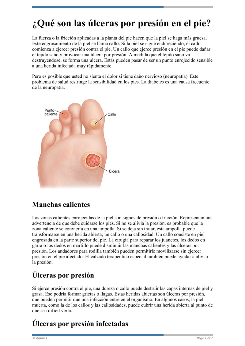 PDF - ¿Qué son las úlceras por presión en el pie? - HealthClips Online