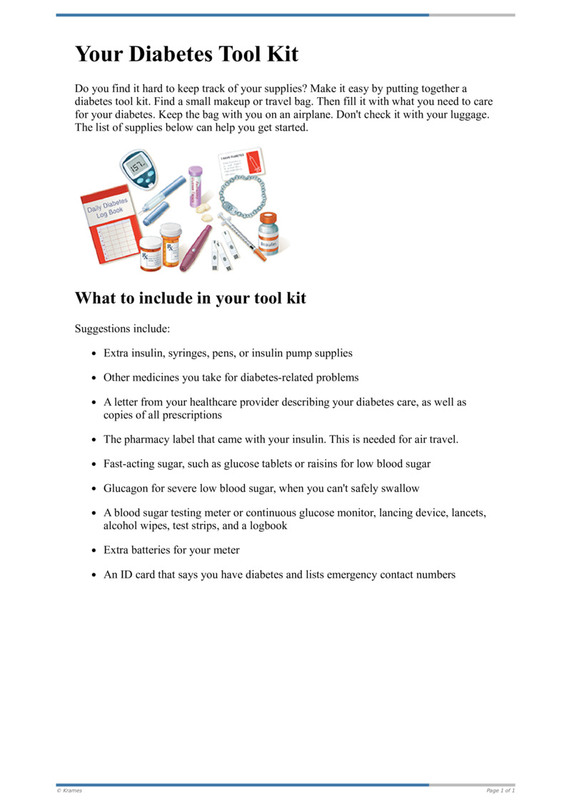 Text - Your Diabetes Toolkit - HealthClips Online
