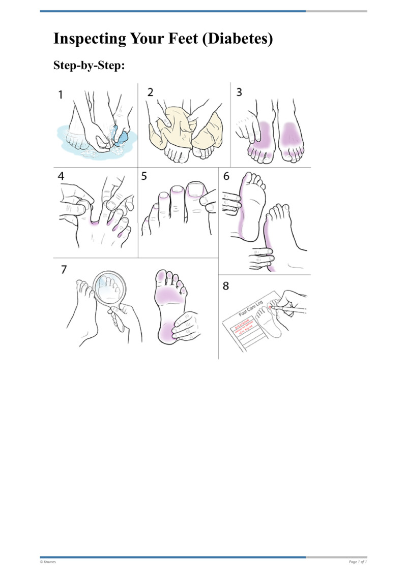 PDF - Step-by-Step: Inspecting Your Feet (Diabetes) - HealthClips Online