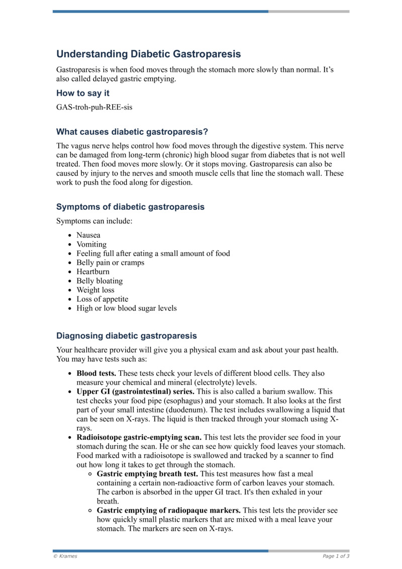 PDF - Understanding Diabetic Gastroparesis - HealthClips Online
