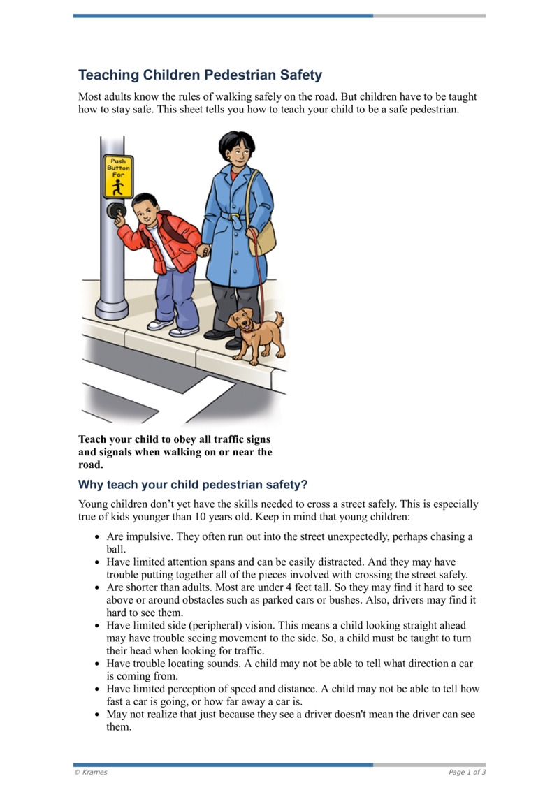 Child Pedestrian Safety Education at Alana Walden blog