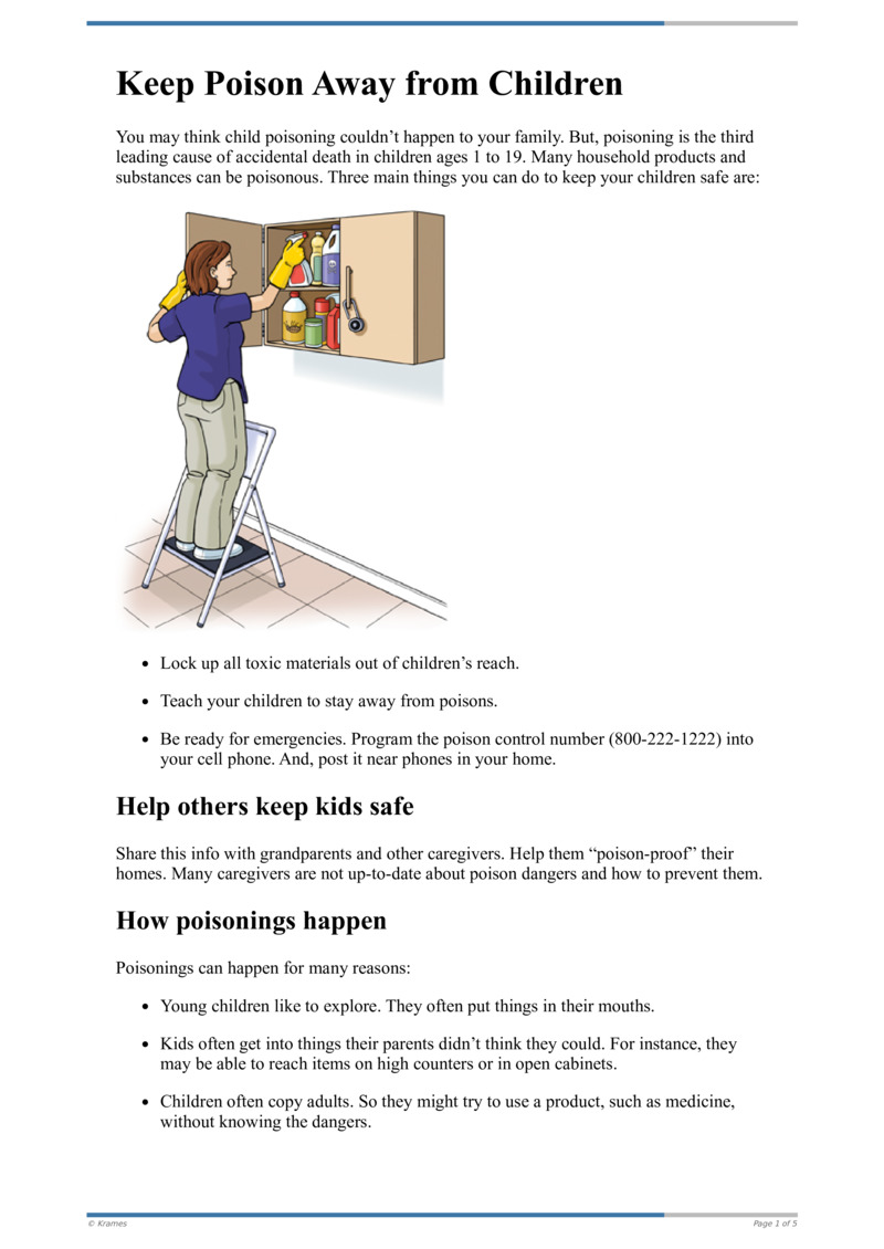 Text - Keeping Poison Away from Children - HealthClips Online