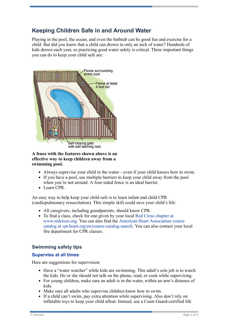PDF - Keeping Children Safe in and Around Water - HealthClips Online