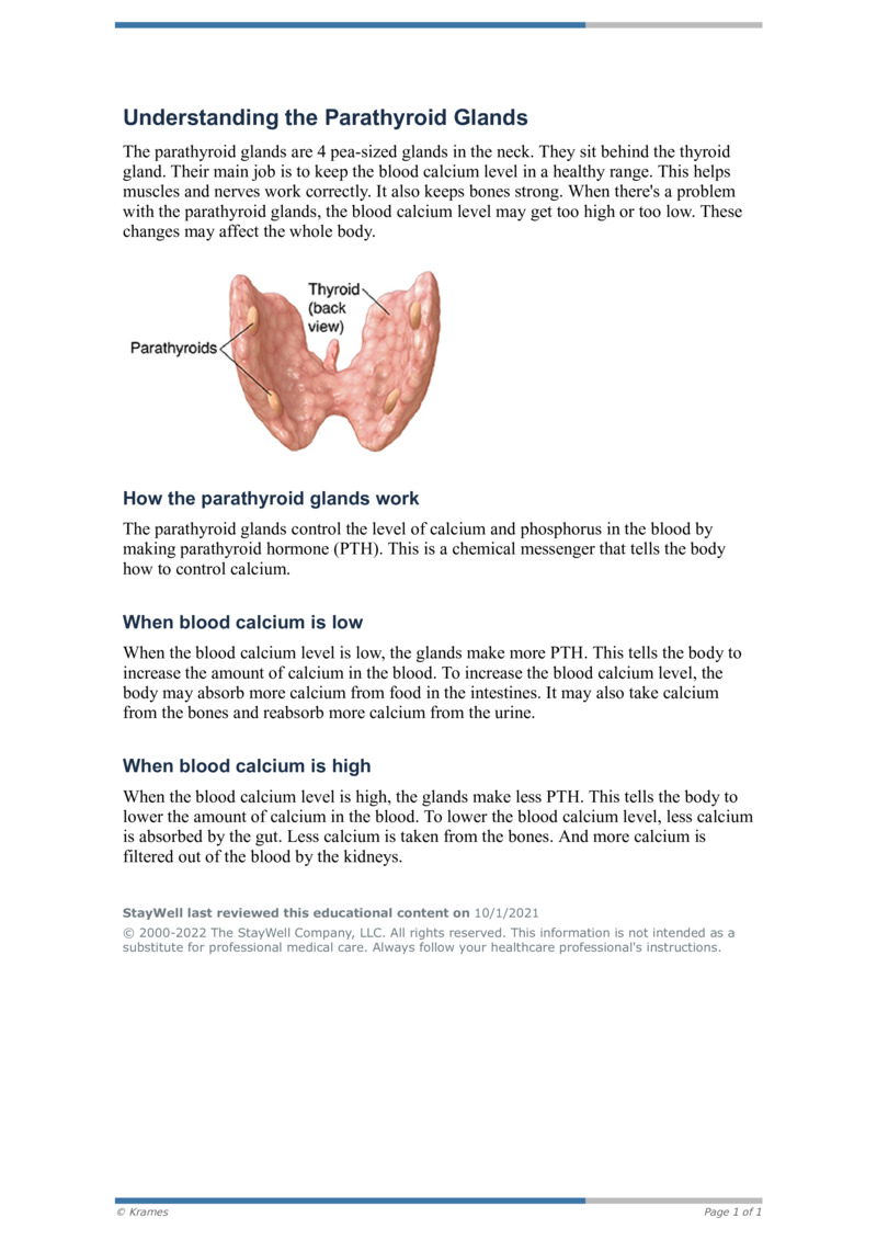 PDF - Understanding the Parathyroid Glands - HealthClips Online
