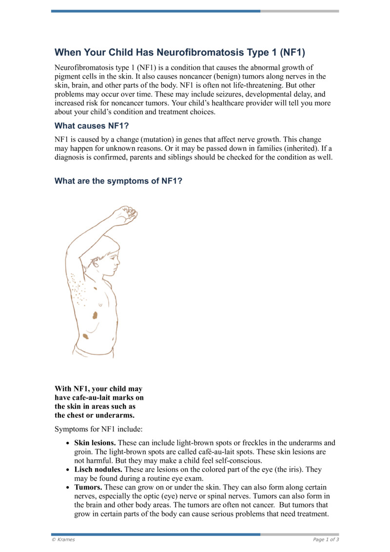 PDF - When Your Child Has Neurofibromatosis Type 1 (NF1) - HealthClips ...