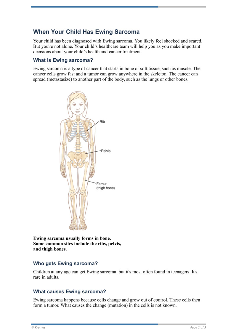 PDF - When Your Child Has Ewing Sarcoma - HealthClips Online