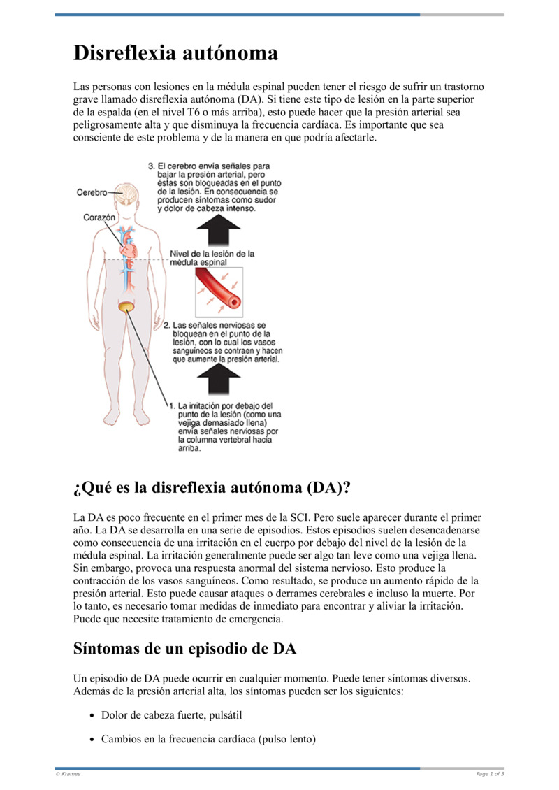 Text - Disreflexia autónoma - HealthClips Online