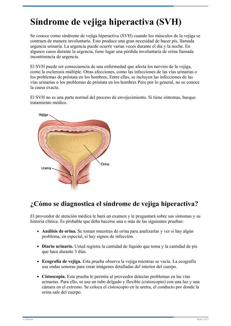 Text - Síndrome de vejiga hiperactiva (SVH) - HealthClips Online