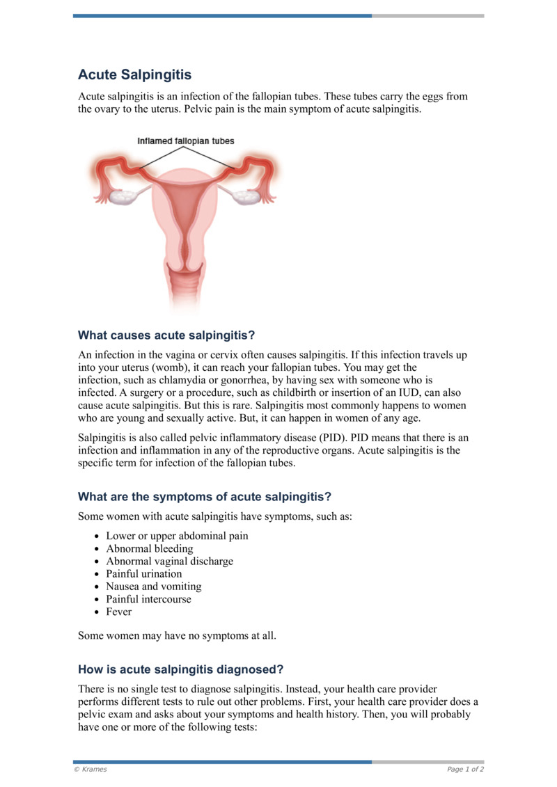 PDF - Acute Salpingitis - HealthClips Online