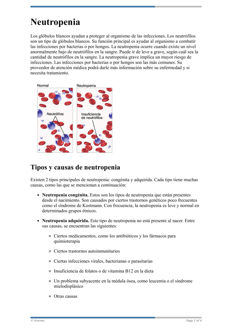 Text - Neutropenia - HealthClips Online