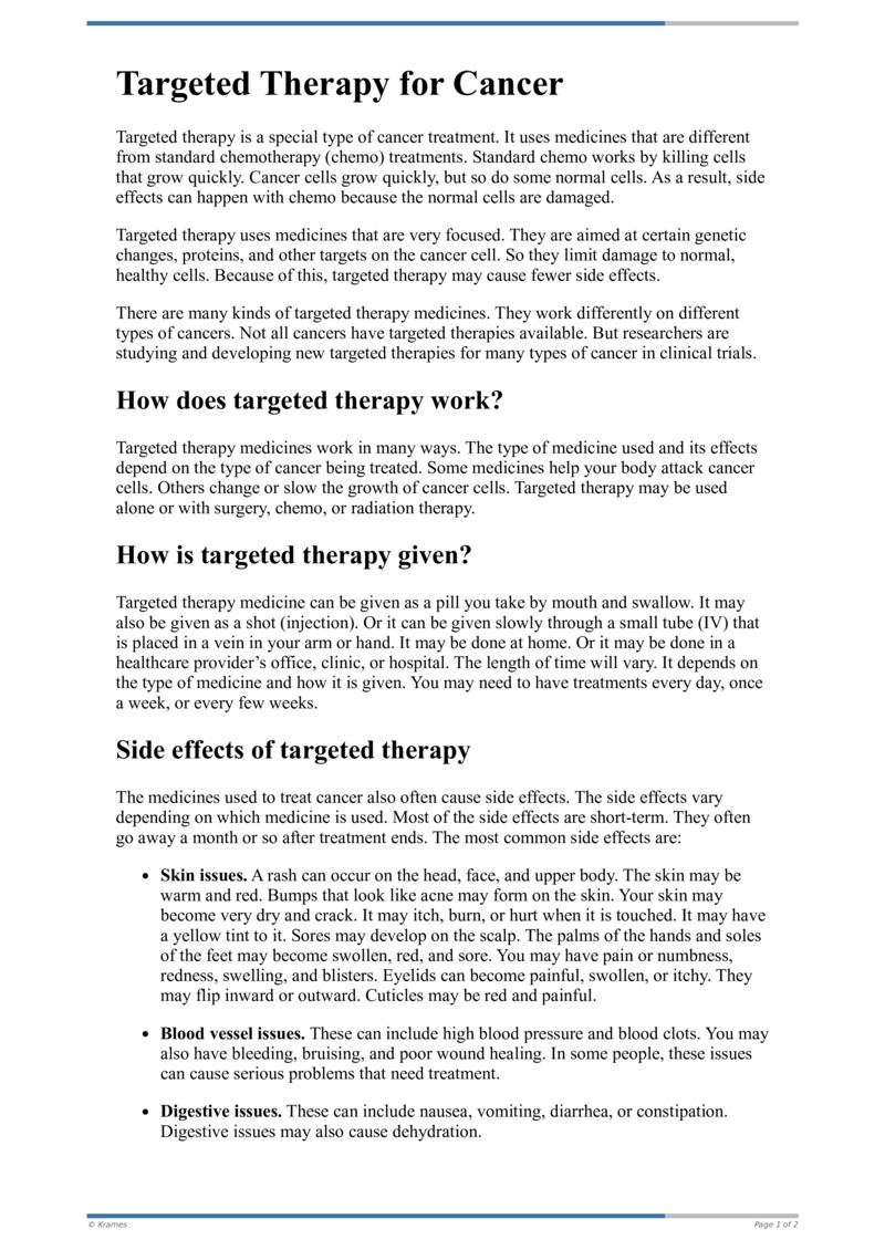 Text - Targeted Therapy for Cancer - HealthClips Online