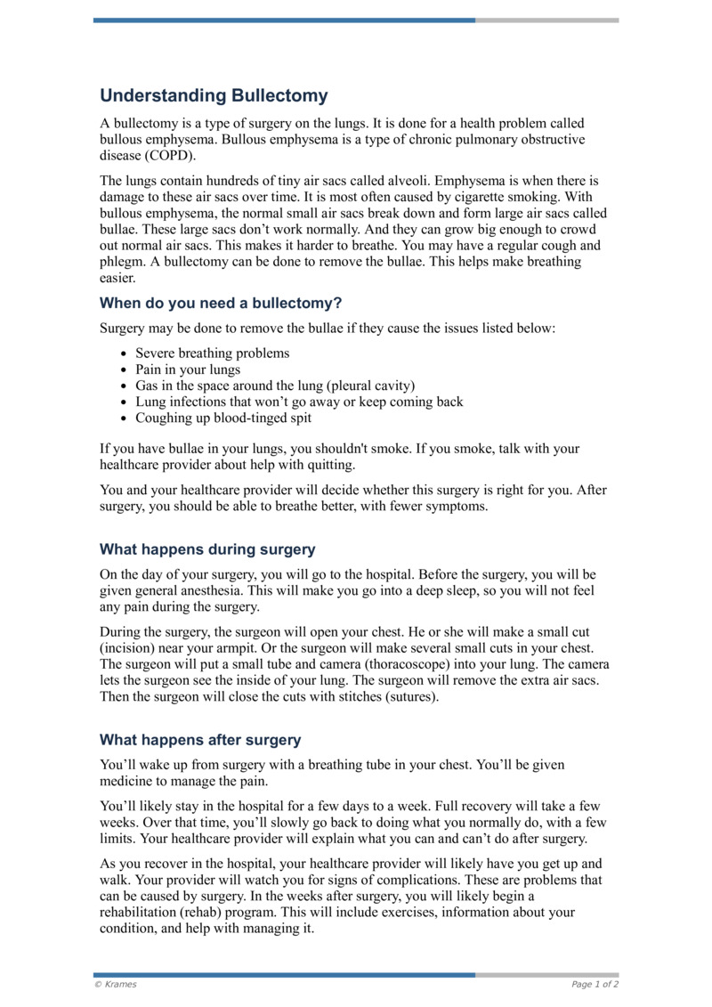 PDF - Understanding Bullectomy - HealthClips Online