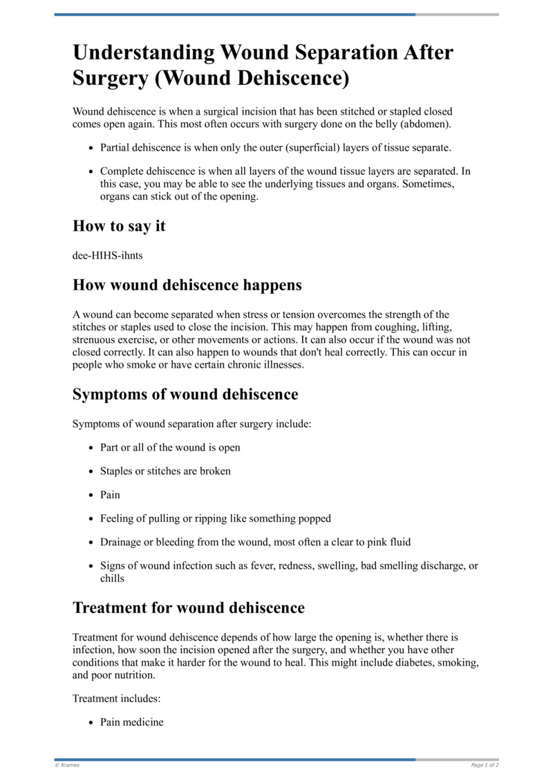 Surgical Wound Dehiscence Treatment at Herman Stpierre blog