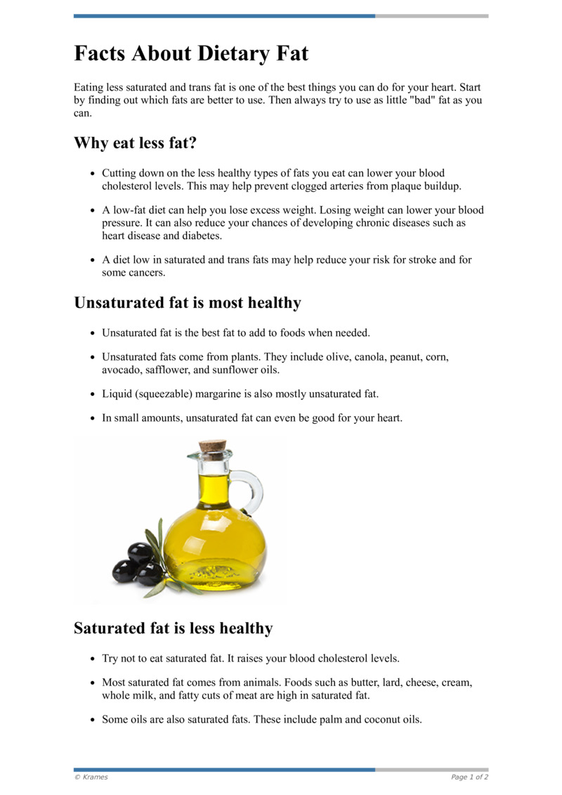 PDF - Facts About Dietary Fat - HealthClips Online