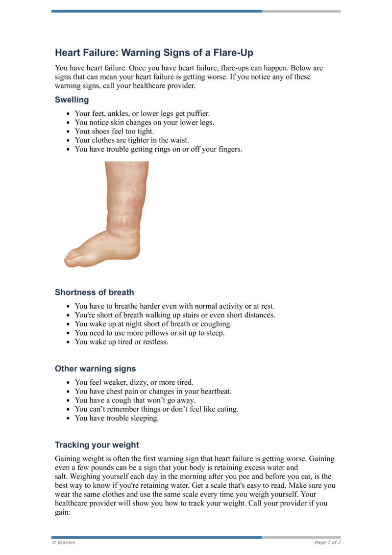 PDF - Heart Failure: Warning Signs of a Flare-Up - HealthClips Online