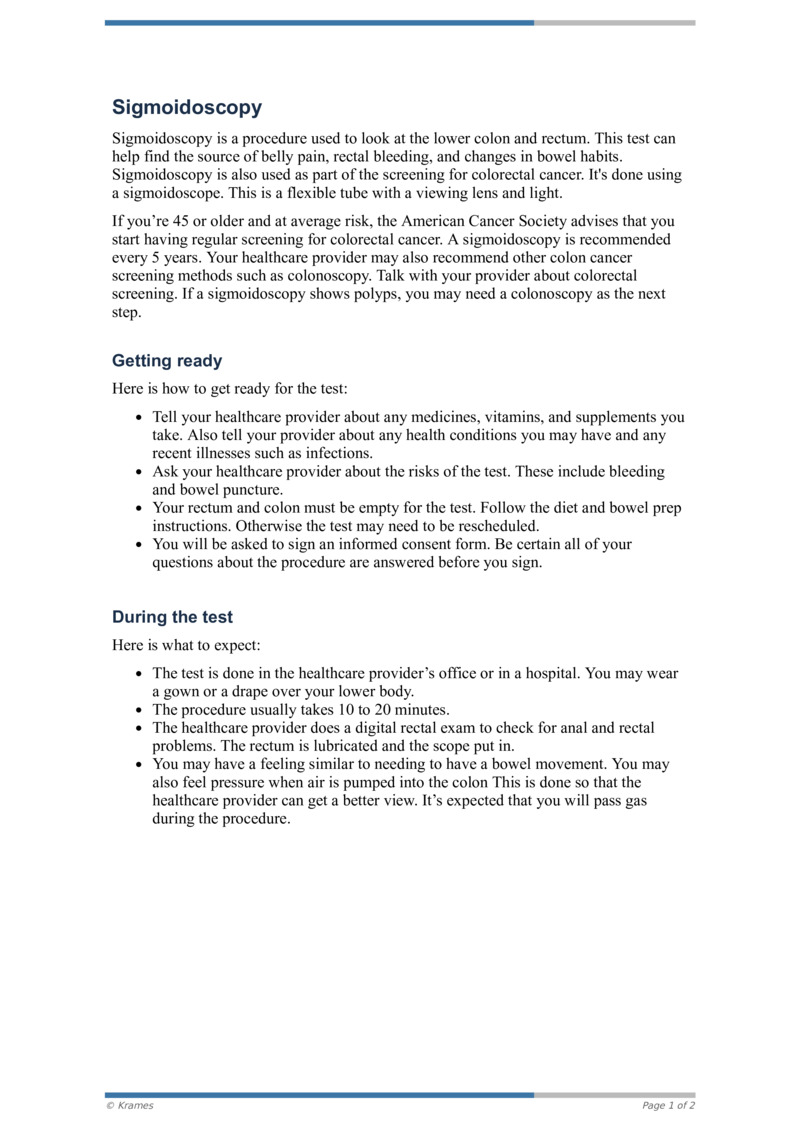 PDF - Sigmoidoscopy - HealthClips Online