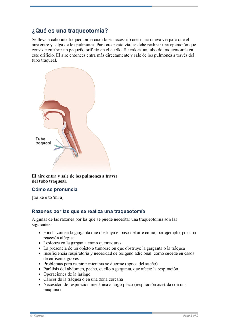 PDF - ¿Qué es una traqueotomía? - HealthClips Online
