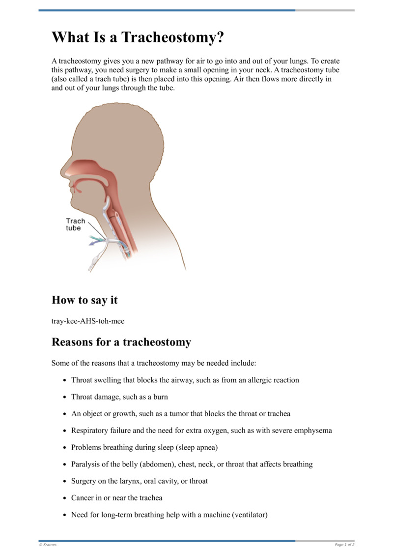 Text - What Is a Tracheostomy? - HealthClips Online