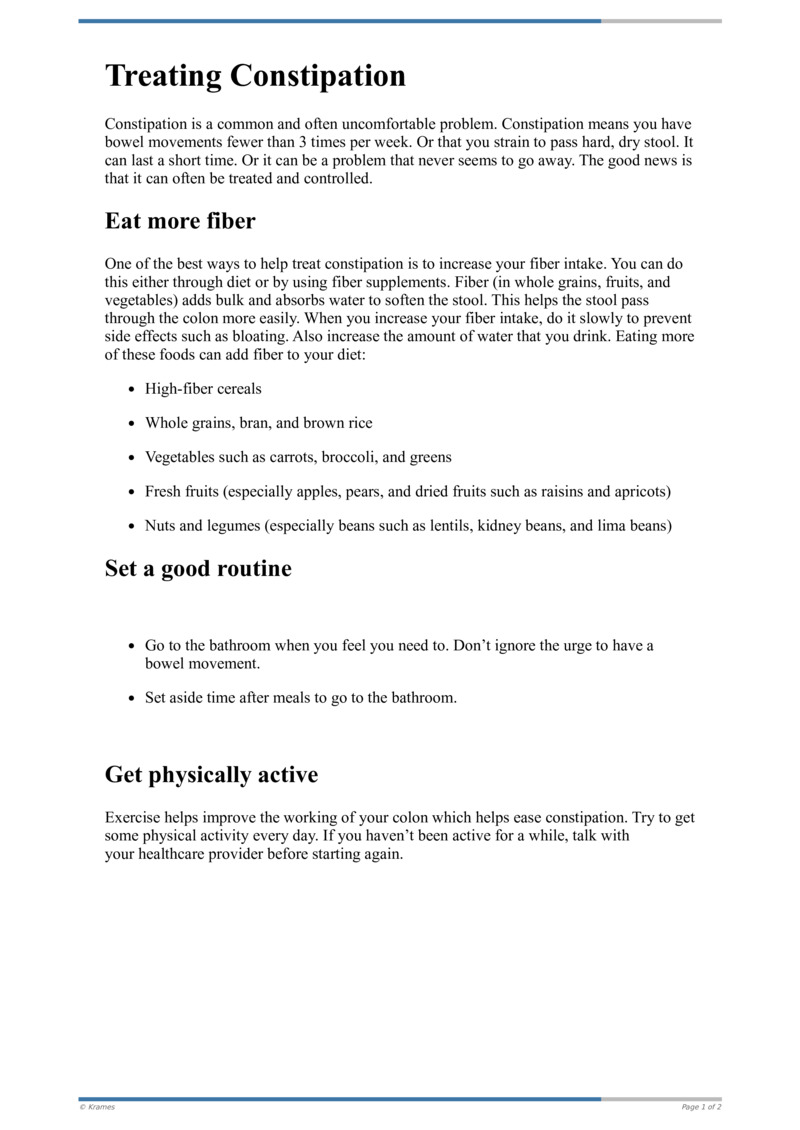 Text - Treating Constipation - HealthClips Online