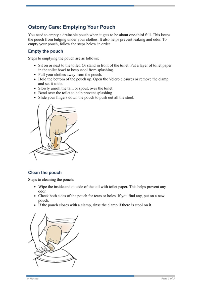 PDF - Ostomy Care: Emptying Your Pouch - HealthClips Online