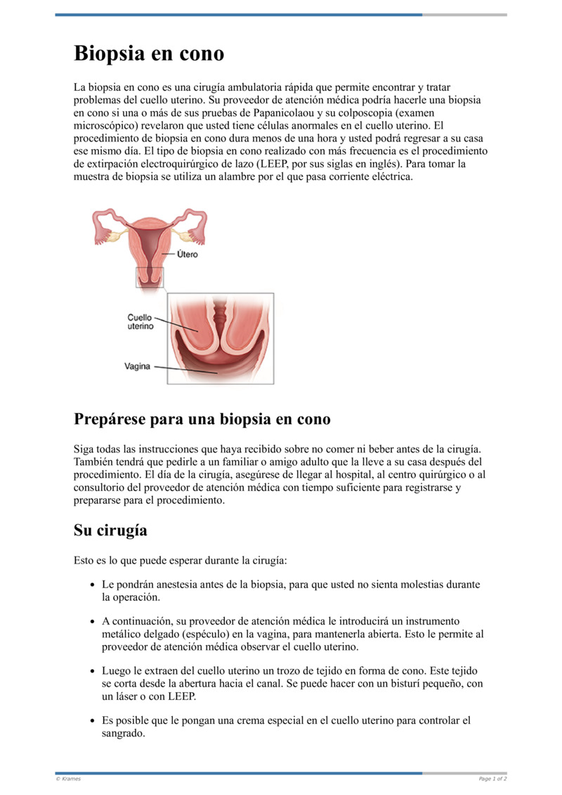 Text - Biopsia en cono - HealthClips Online