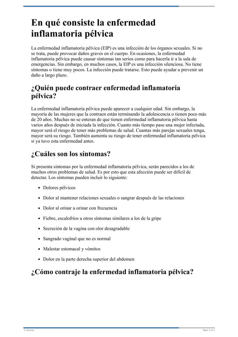 Text - En qué consiste la enfermedad inflamatoria pé lvica - HealthClips Online