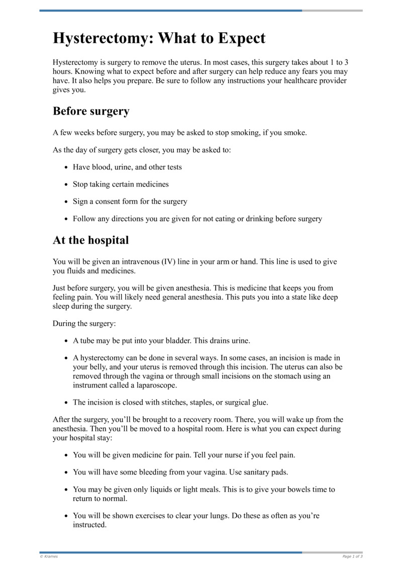 Text - Hysterectomy: Your Experience - HealthClips Online