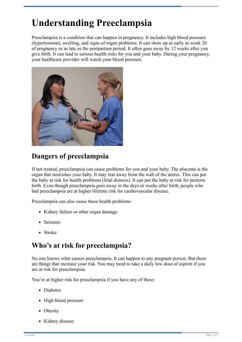Text - Understanding Preeclampsia - HealthClips Online