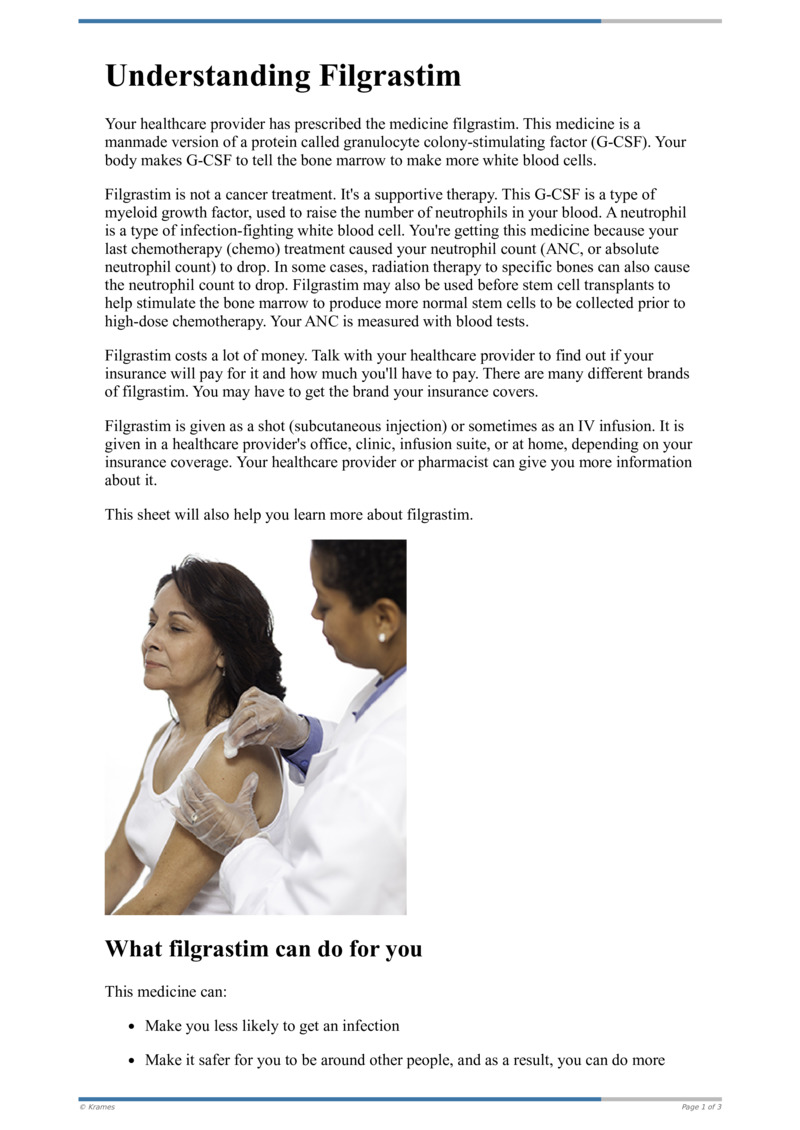 Text - Understanding Filgrastim - HealthClips Online