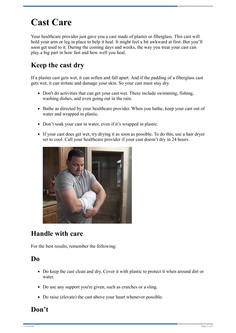 Text - Cast Care - HealthClips Online