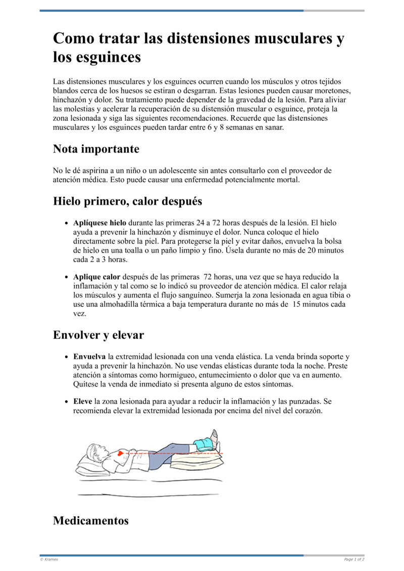 Text - Como tratar las distensiones musculares y los esguinces ...