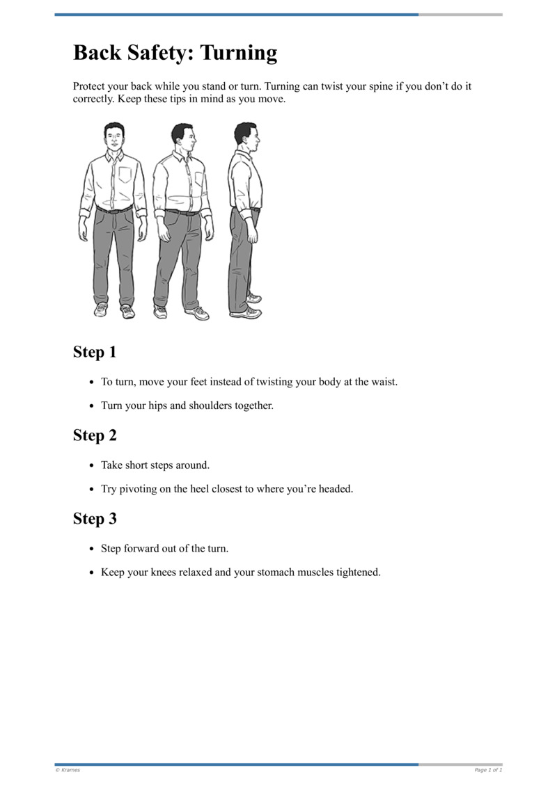 Text - Back Safety: Turning - HealthClips Online