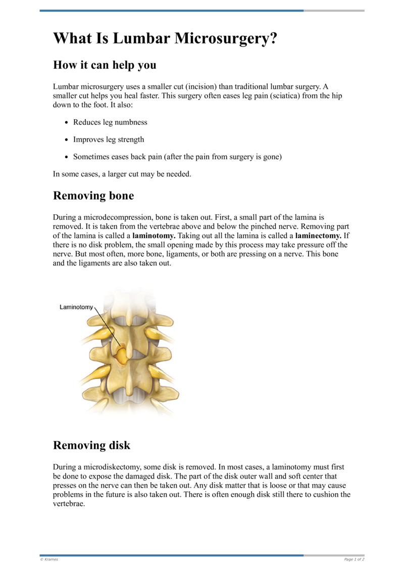 Text - What Is Lumbar Microsurgery? - HealthClips Online