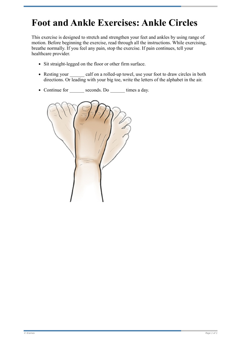 PDF - Foot and Ankle Exercises: Ankle Circles - HealthClips Online