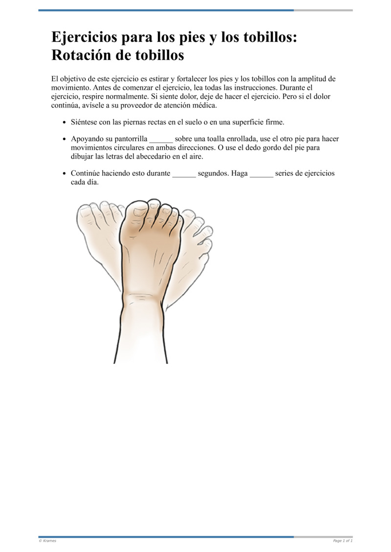 Text - Ejercicios para los pies y los tobillos: Rotación de tobillos - HealthClips Online