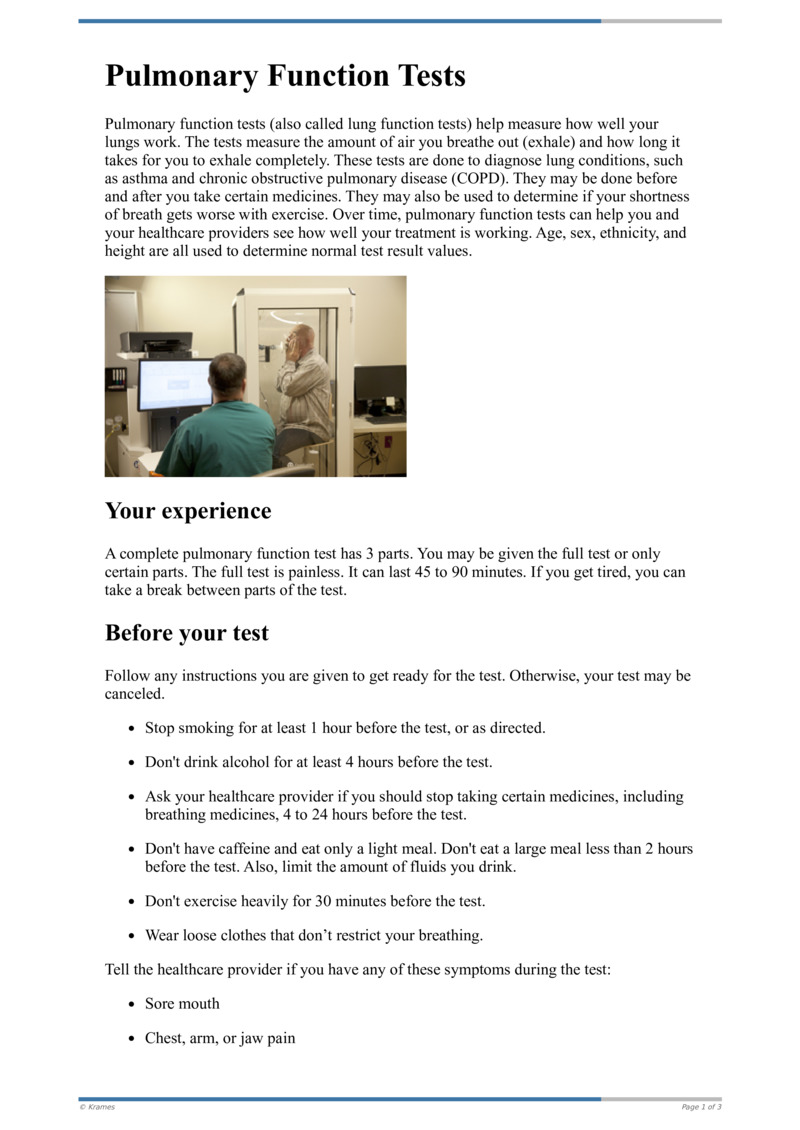 Text - Pulmonary Function Tests - HealthClips Online