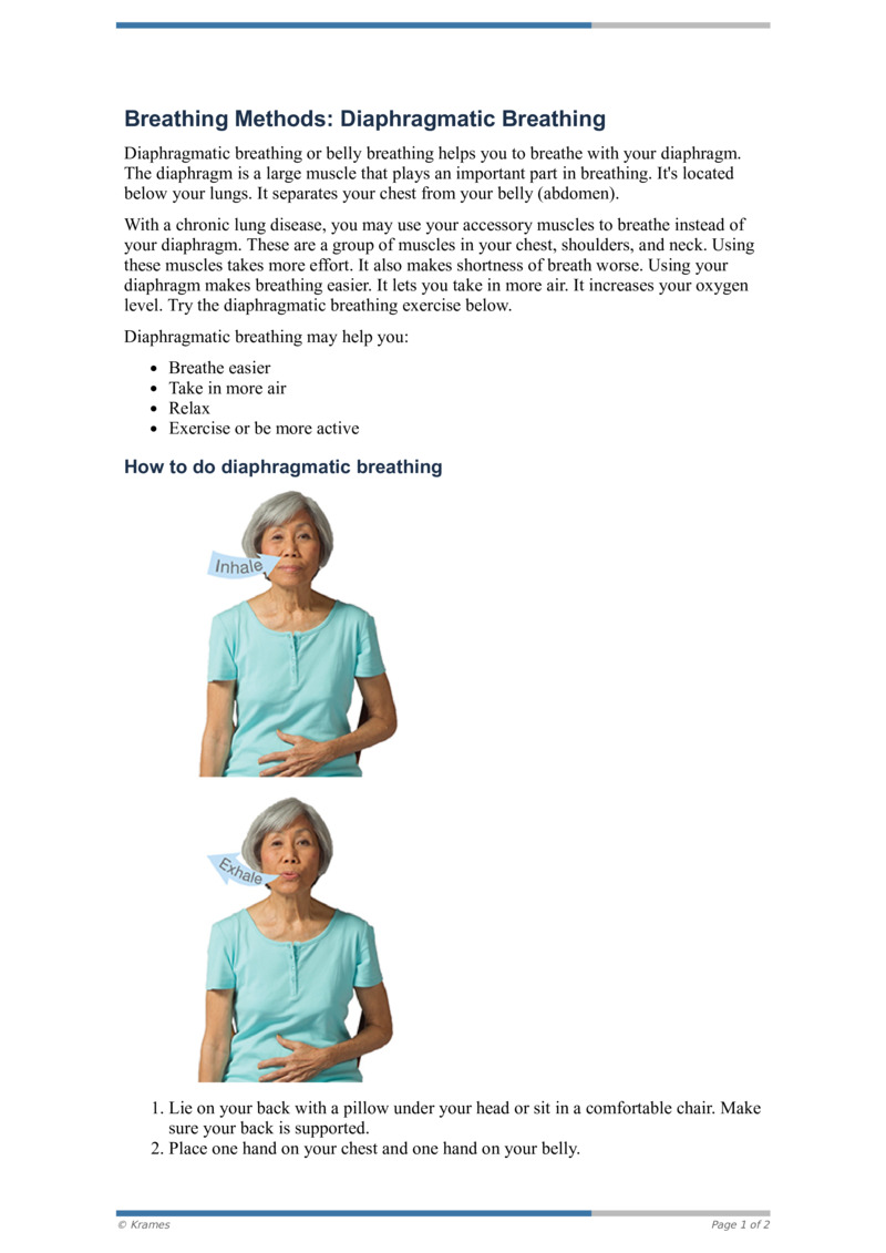 PDF - Breathing Retraining: Diaphragmatic Breathing - HealthClips Online