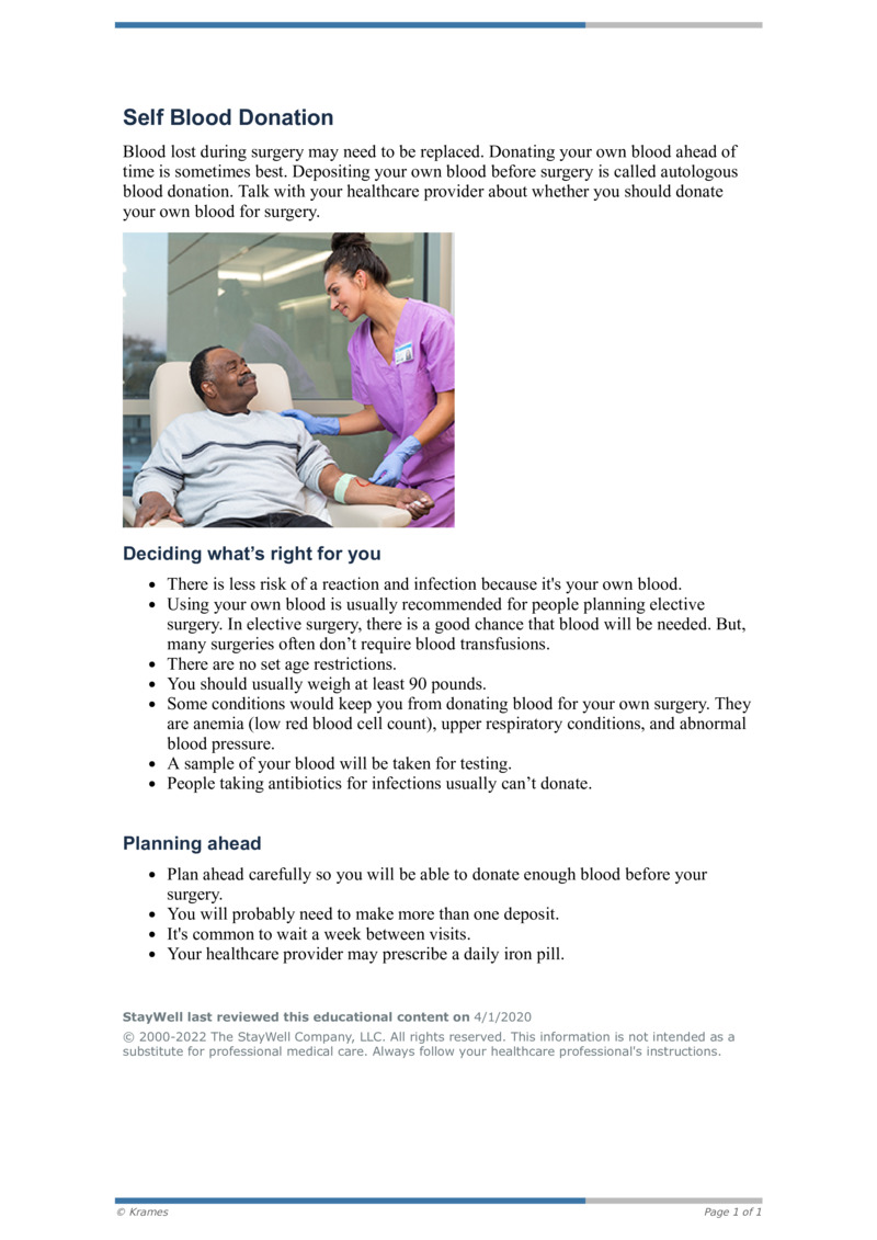 PDF - Self Blood Donation - HealthClips Online