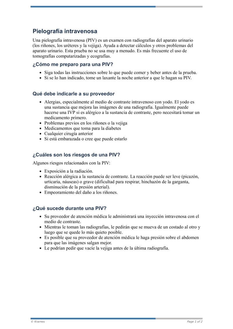 PDF - Pielografía intravenosa - HealthClips Online