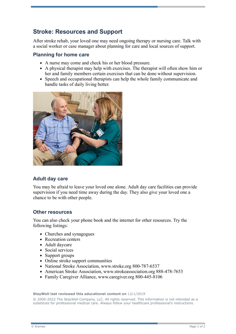 PDF - Stroke: Resources and Support - HealthClips Online