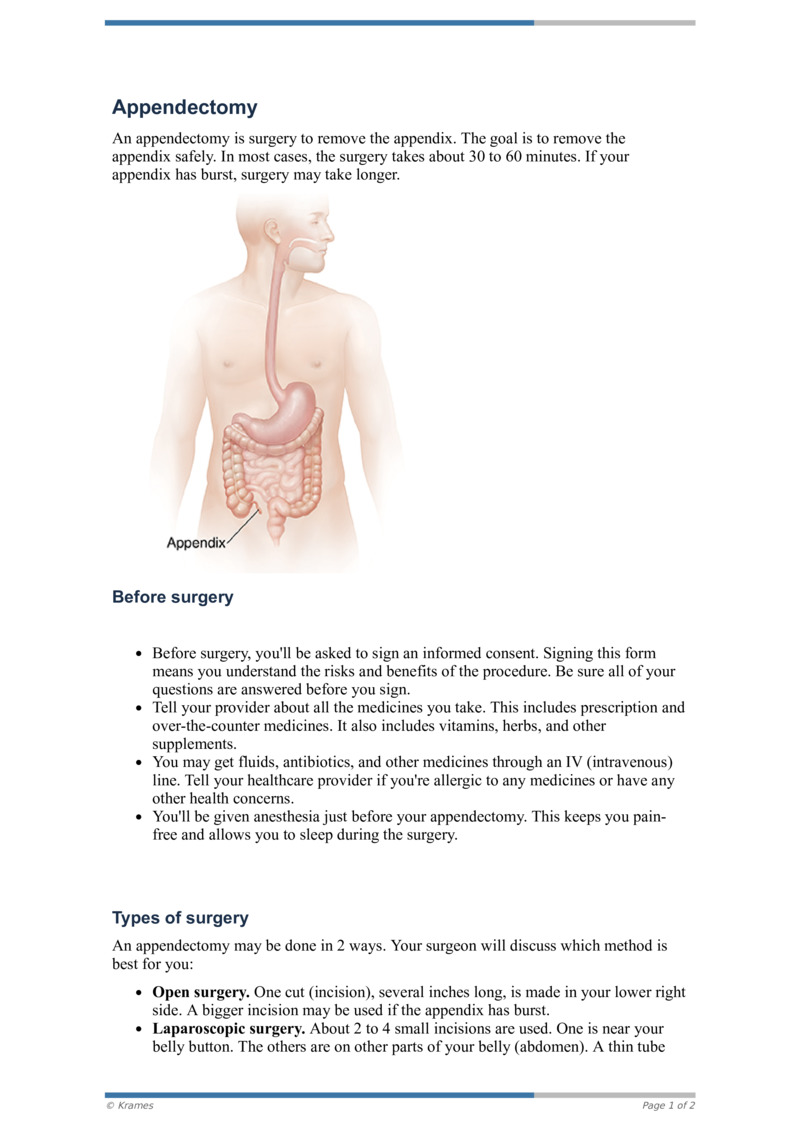 Pdf Appendectomy Healthclips Online