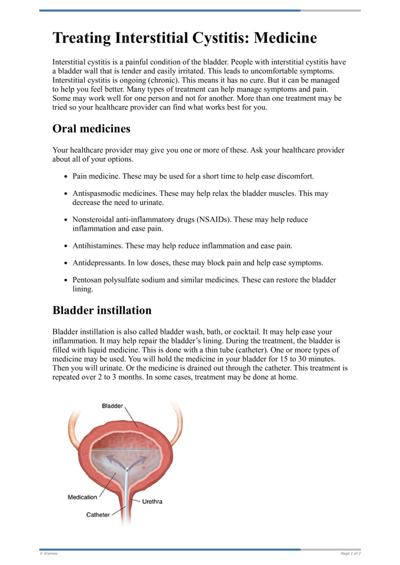 Text - Treating Interstitial Cystitis: Medicine - HealthClips Online