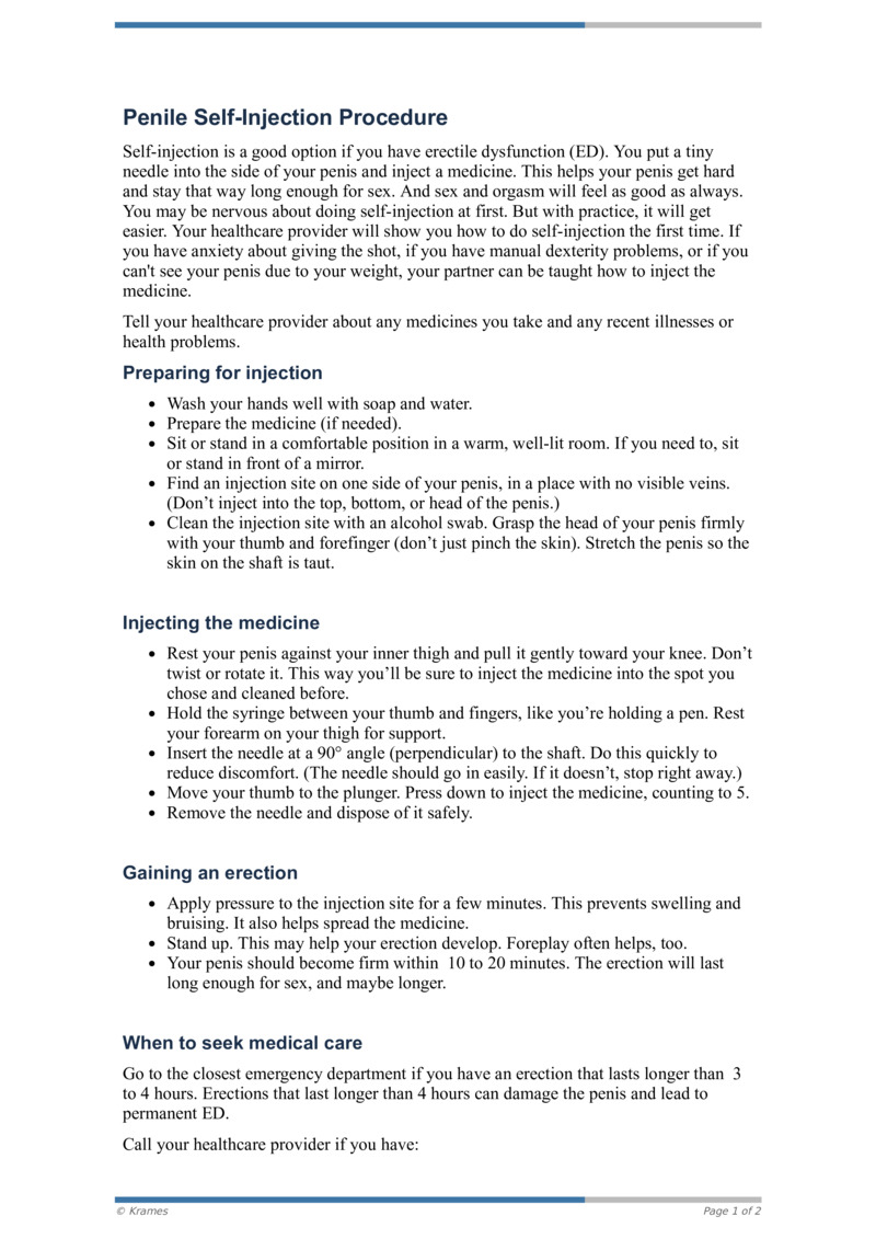 PDF - Penile Self-Injection Procedure - HealthClips Online