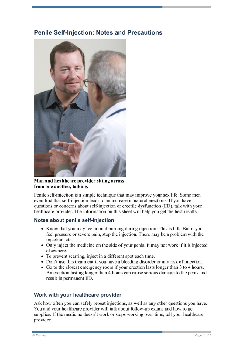 PDF - Penile Self-Injection: Notes and Precautions - HealthClips Online