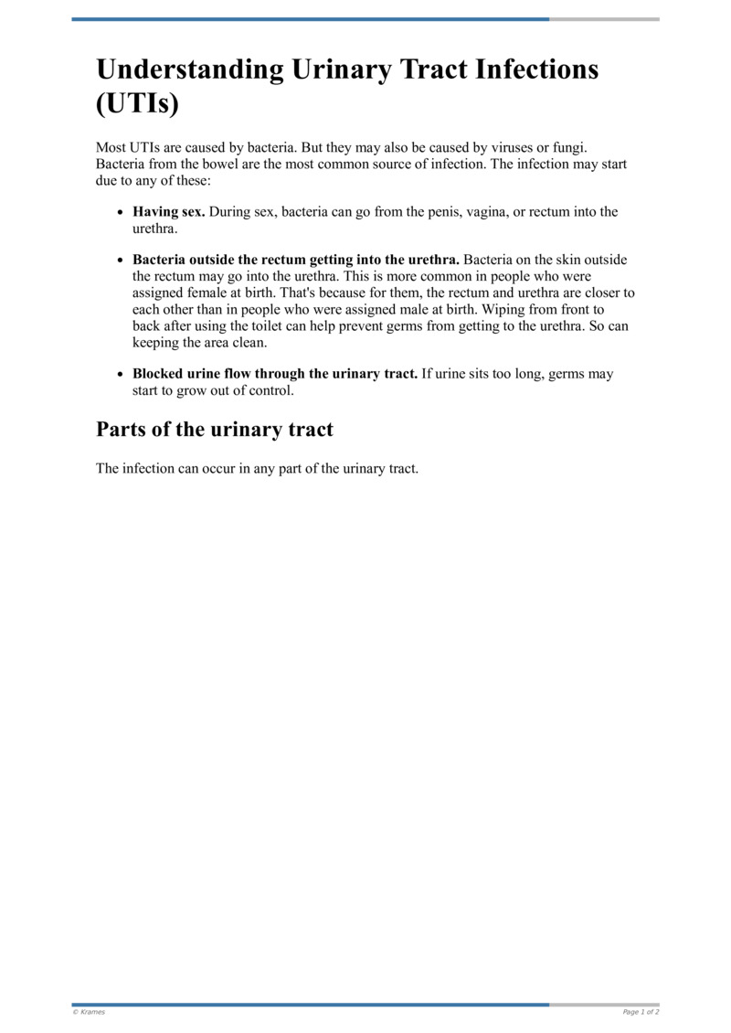 Text - Understanding Urinary Tract Infections (UTIs) - HealthClips Online