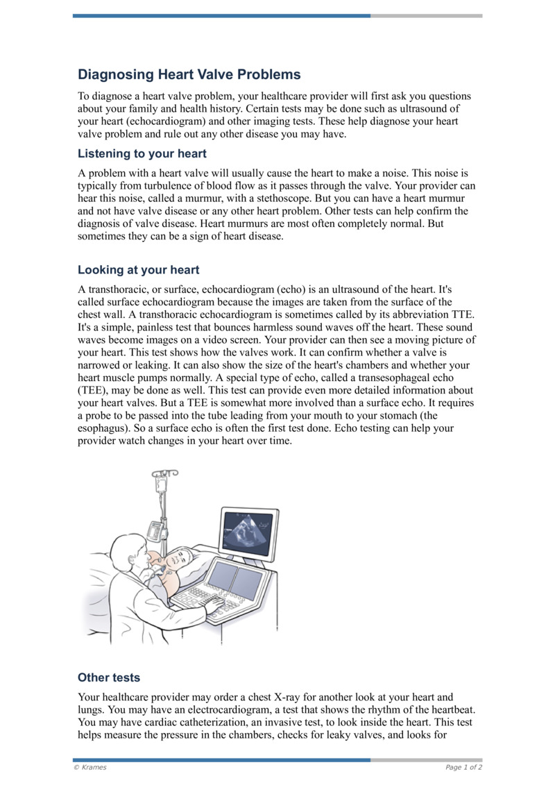 PDF - Diagnosing Heart Valve Problems - HealthClips Online