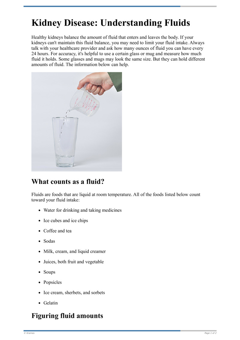 Text - Kidney Disease: Understanding Fluids - HealthClips Online